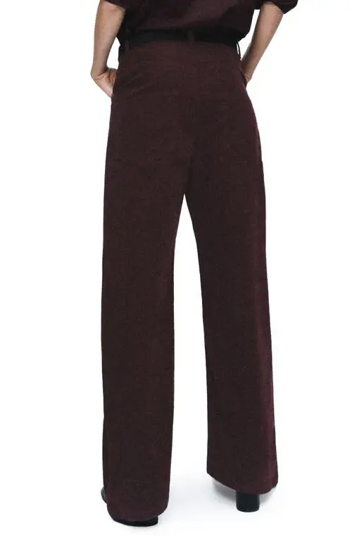 Mango Wide-leg Corduroy Pants - Wine