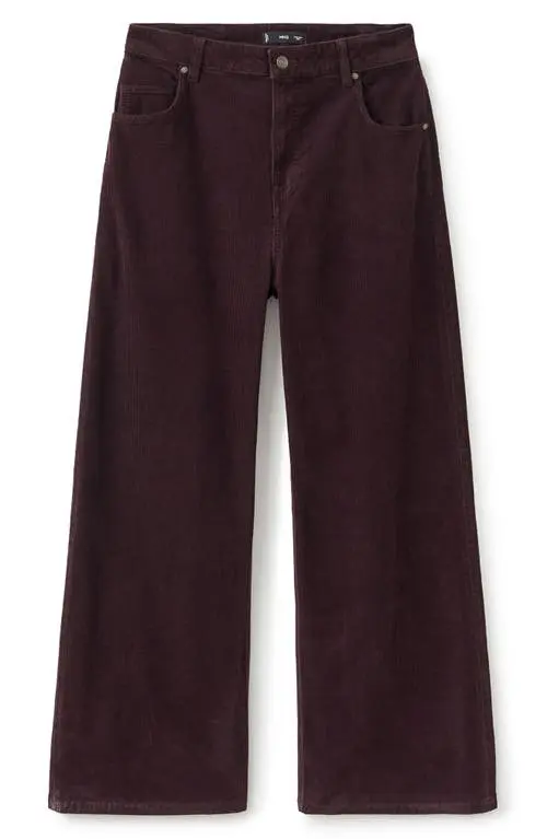 Mango Wide-leg Corduroy Pants - Wine