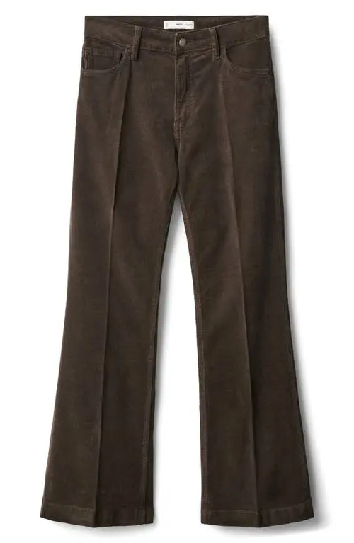 Mango Bootcut Corduroy Pants - Chocolate