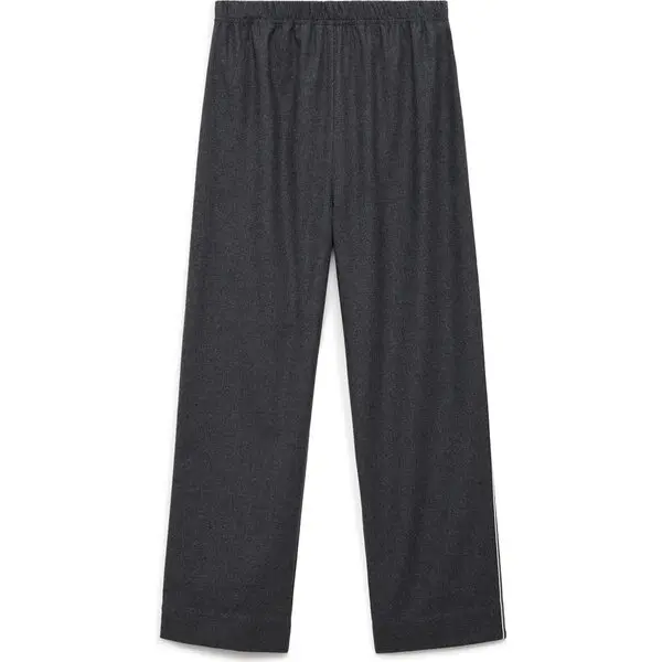 Mango Cotton Flannel Pajama Pants - Charcoal