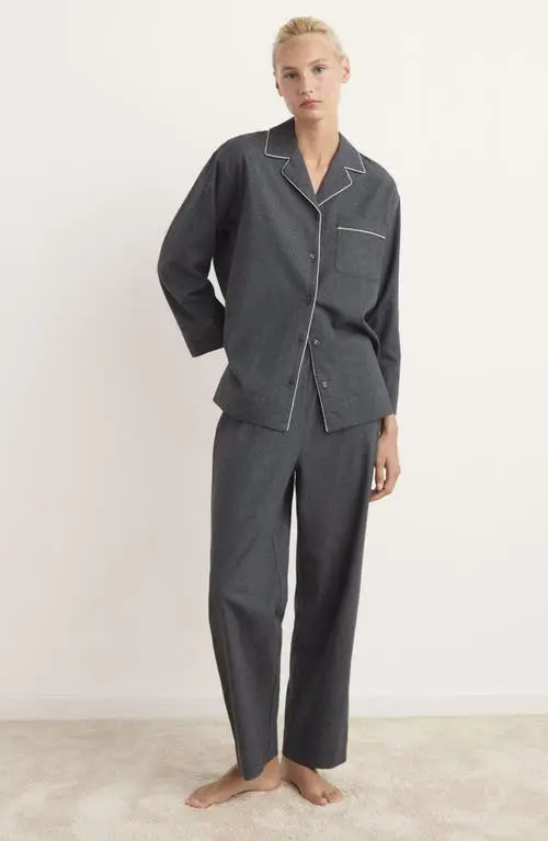 Mango Cotton Flannel Pajama Pants