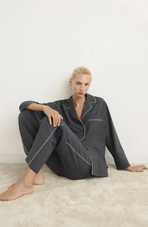 Mango Cotton Flannel Pajama Pants