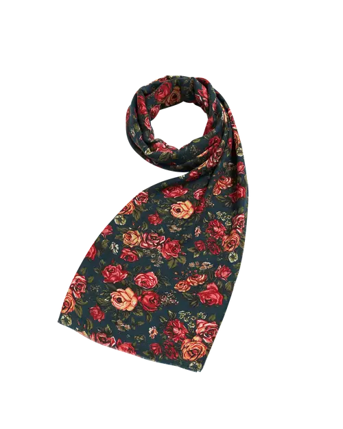 FABLE ENGLAND Roses Pashmina Scarf - Teal