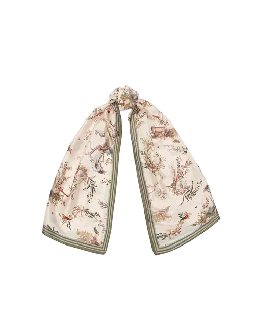 FABLE ENGLAND Wonderland Toile Silky Scarf - Cream