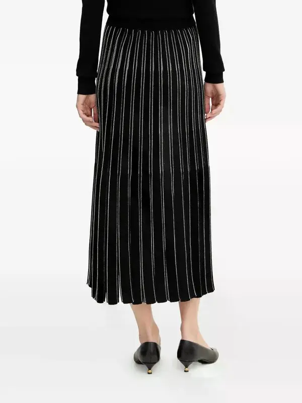 BOSS Striped Pleated Midi Skirt