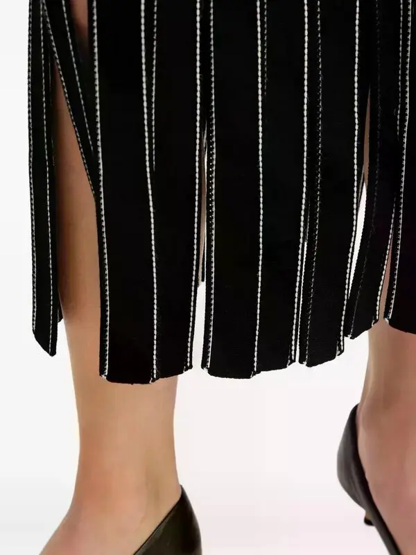 BOSS Striped Pleated Midi Skirt