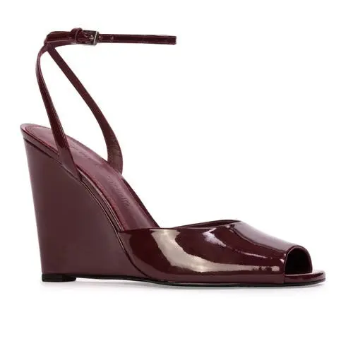 BLACK SUEDE STUDIO Idetta 100 Wedge Sandal - Raisin Patent Leather