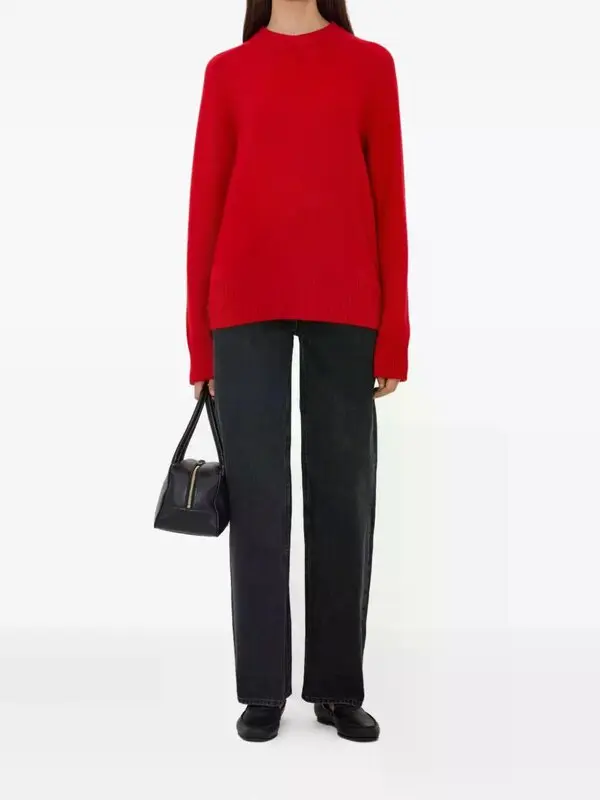 Loulou De Saison Drop Shoulder Ribbed Sweater - Red