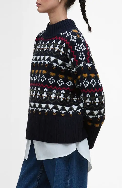 Barbour Larisa Fair Isle Wool & Cotton Blend Sweater