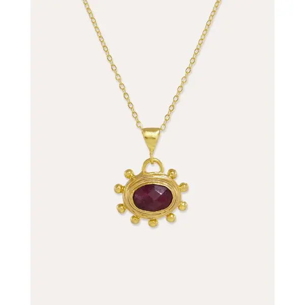 OTTOMAN HANDS Zand Ruby Pendant Necklace - Gold