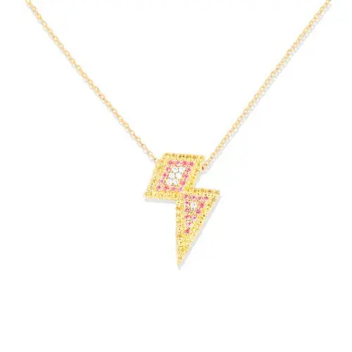 CAMPBELL + CHARLOTTE Juju Lightning Bolt Charm Necklace - Gold