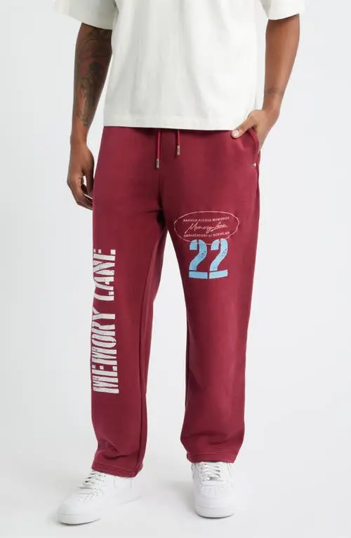 MEMORY LANE Stencil Logo Sweatpants - Red