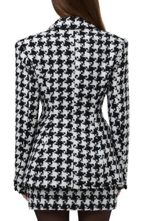 Naked Wardrobe Houndstooth Check Tweed Blazer