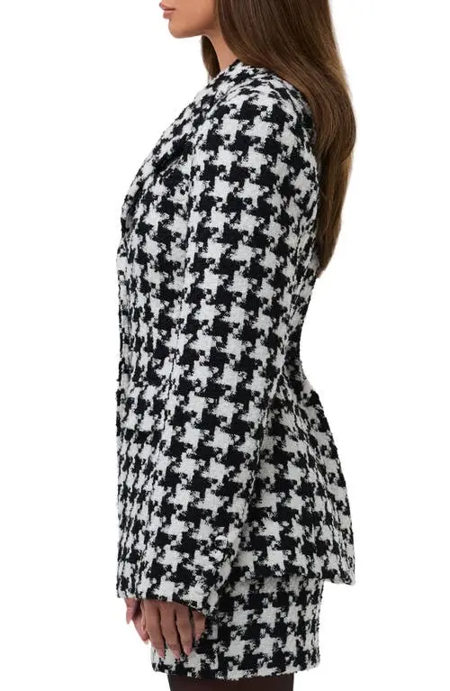Naked Wardrobe Houndstooth Check Tweed Blazer