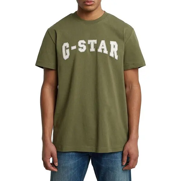 G-star Raw Felt Logo Organic Cotton Graphic T-shirt - Shadow Olive
