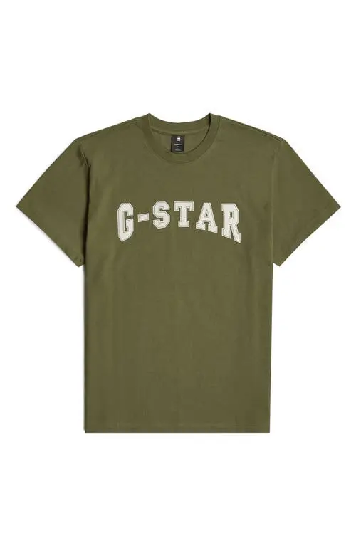 G-star Raw Felt Logo Organic Cotton Graphic T-shirt - Shadow Olive