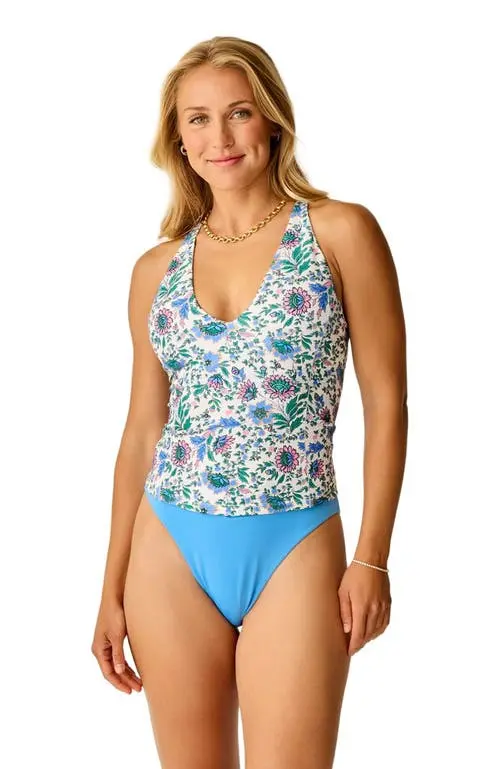 Carve Designs Serenity Compression Tankini - Cloud Multifloral