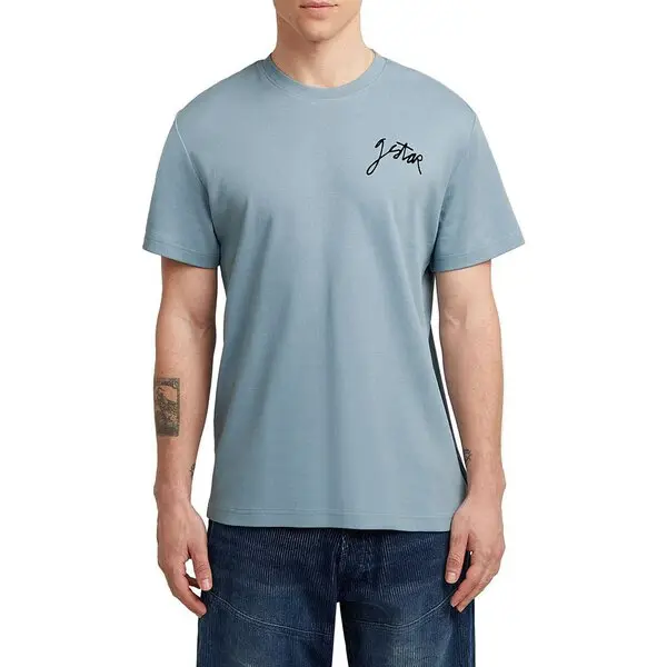 G-star Raw Script Organic Cotton Graphic T-shirt - Ash Blue