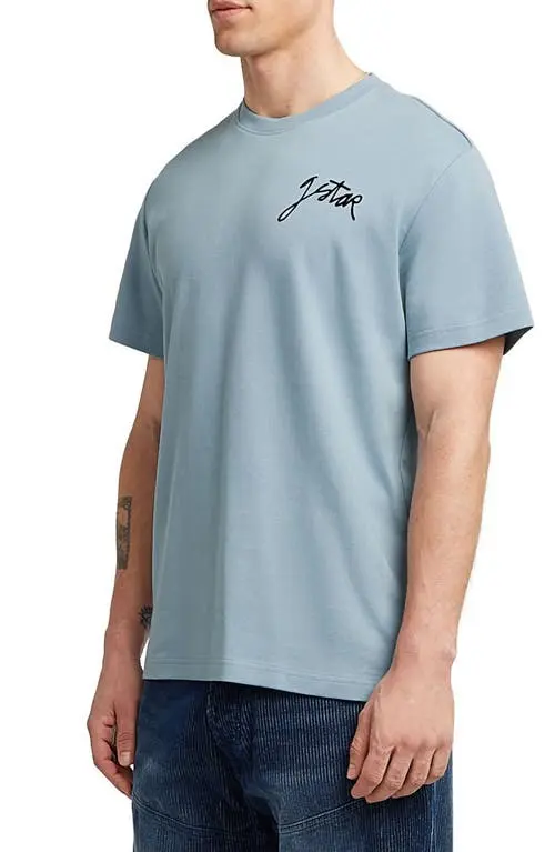 G-star Raw Script Organic Cotton Graphic T-shirt - Ash Blue
