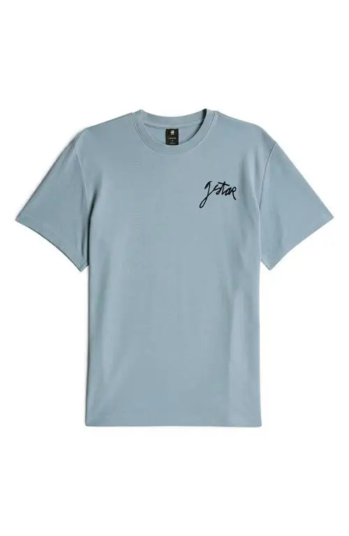 G-star Raw Script Organic Cotton Graphic T-shirt - Ash Blue