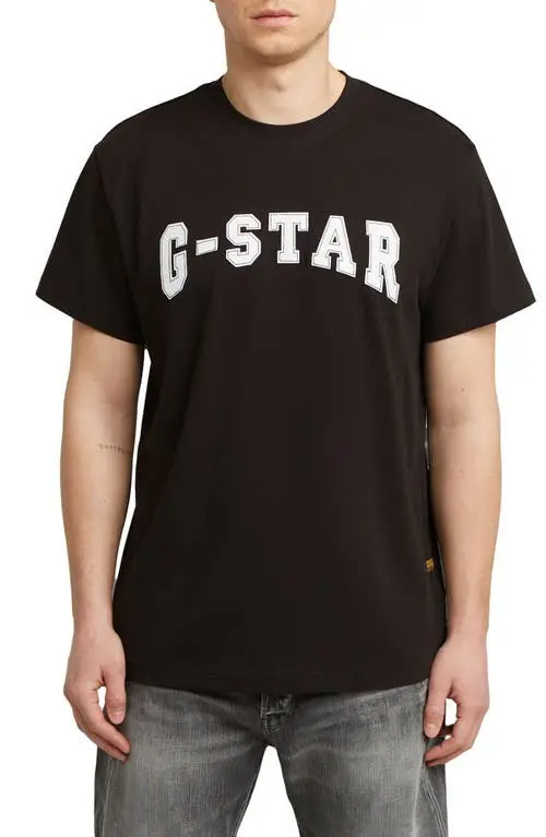 G-star Raw Felt Logo Organic Cotton T-shirt - Dark Black