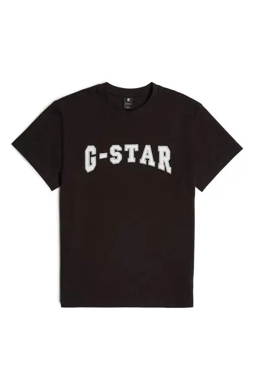 G-star Raw Felt Logo Organic Cotton T-shirt - Dark Black