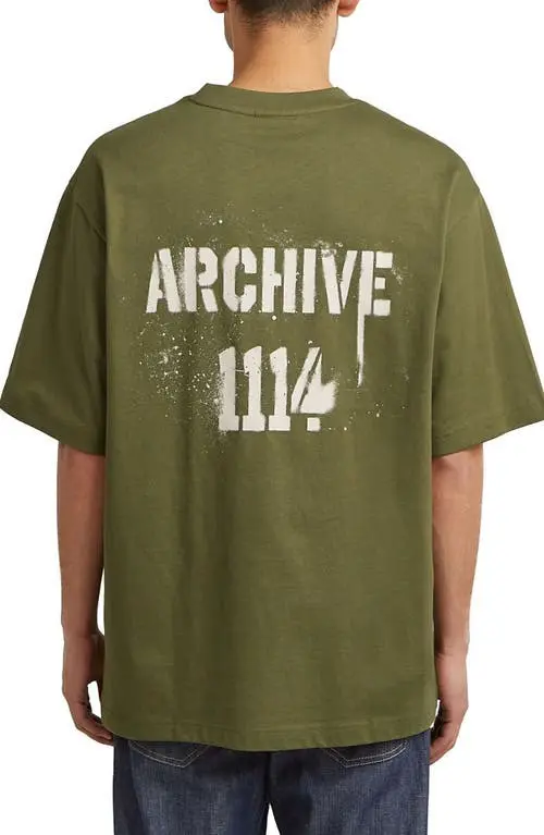 G-star Raw Sprayed 89 Boxy Organic Cotton Graphic T-shirt - Shadow Olive