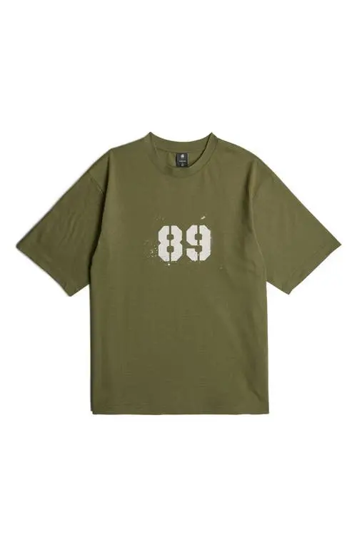 G-star Raw Sprayed 89 Boxy Organic Cotton Graphic T-shirt - Shadow Olive
