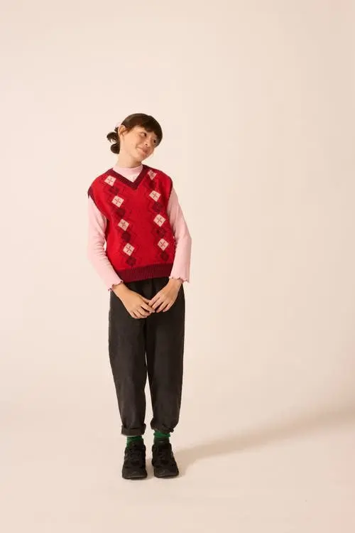 THE SUNDAY COLLECTIVE Wool Houndstooth Yearbook Vest
