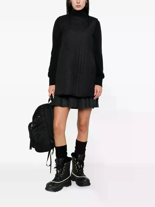 Moncler Quilted Pleated Mini Dress
