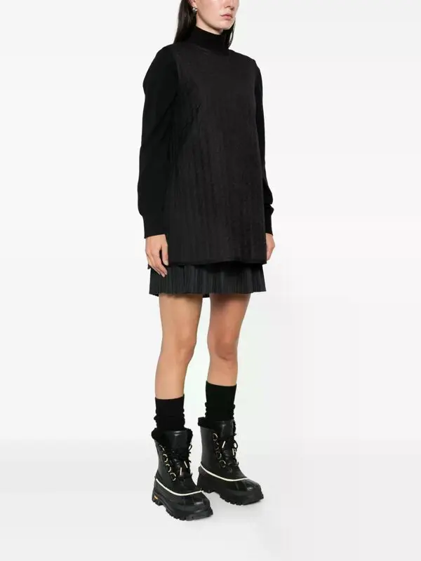 Moncler Quilted Pleated Mini Dress