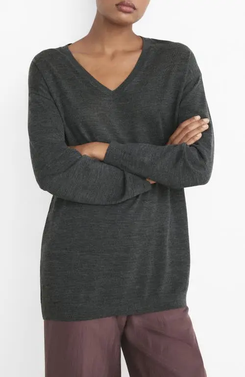 Mango V-neck Wool Pajama Sweater - Charcoal
