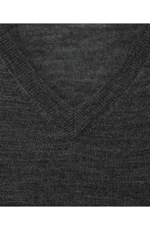 Mango V-neck Wool Pajama Sweater - Charcoal