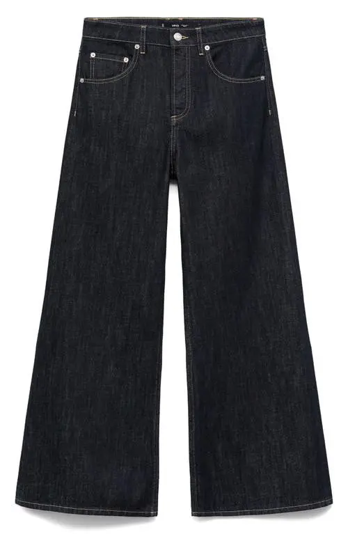 Mango Mid-rise Wide Leg Jeans - Open Blue