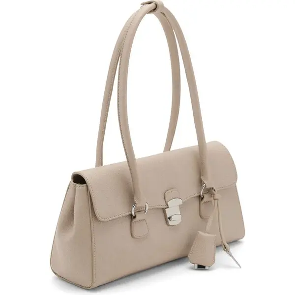Mango Faux Leather Shoulder Bag - Off White