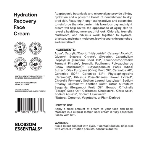 BLOSSOM ESSENTIALS Hydration Recovery Face Cream