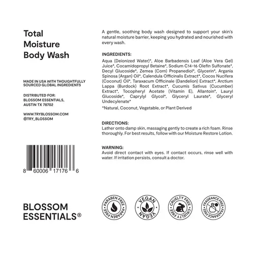 BLOSSOM ESSENTIALS Total Moisture Body Wash