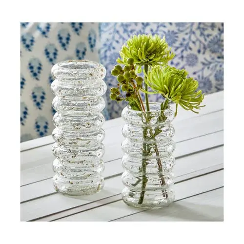 TAG Bubble Pebble Tall Glass Vase Decorative Bouquet Holder