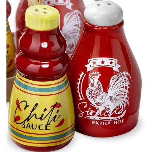 TAG Hot Sauce Collectible Ceramic Salt And Pepper Shakers Set