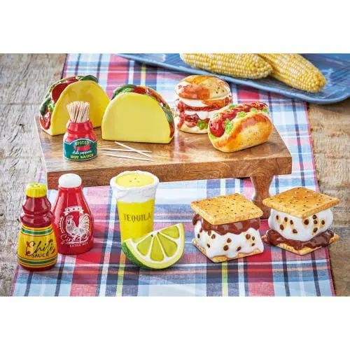 TAG Hot Sauce Collectible Ceramic Salt And Pepper Shakers Set