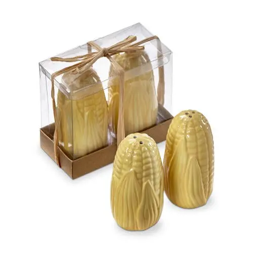 TAG Corn On The Cob Ceramic Salt And Pepper Shakers Set - Yellow