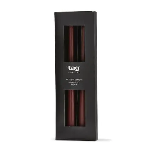 TAG Color Studio Traditional Taper Candles Plum Set Of 4 - Purple
