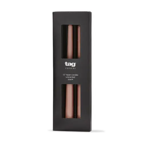 TAG Color Studio Traditional Taper Unscented Candle Blush Set - Pink