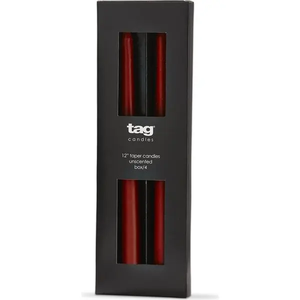 TAG Color Studio Traditional Taper Unscented Candle Set Of 4 - Orange