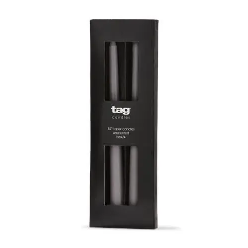 TAG Color Studio Traditional Taper Unscented Candle Set Of 4 - Gray