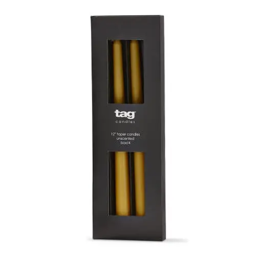 TAG Color Studio Traditional Taper Unscented Candle Set Ochre - Yellow