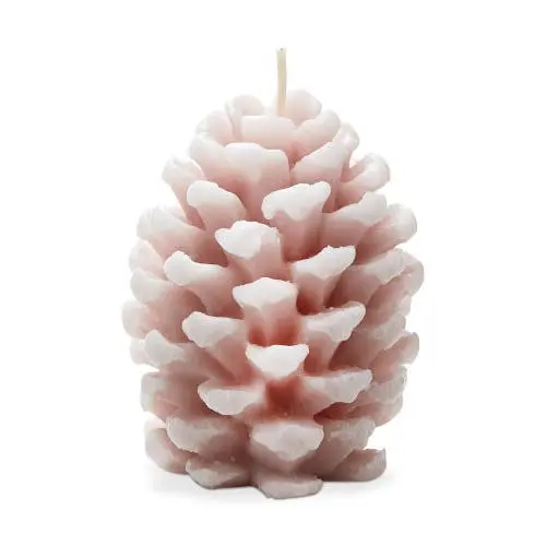 TAG Frosted Pine Cone Bcandle Sculpted Paraffin Wax