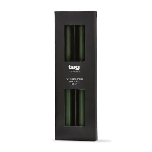 TAG Color Studio Traditional Taper Candles Hunter Set Of 4 - Green