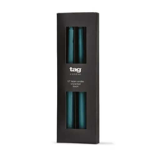 TAG Color Studio Traditional Taper Unscented Paraffin Candle Set - Blue