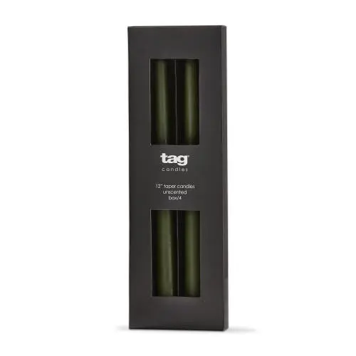 TAG Color Studio Traditional Taper Unscented Candle Set Olive - Green